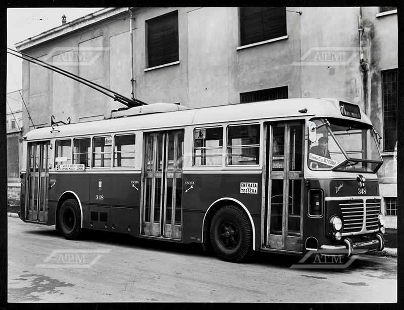 Filobus a due assi Fiat 2405, carrozzeria Viberti, n. 348...